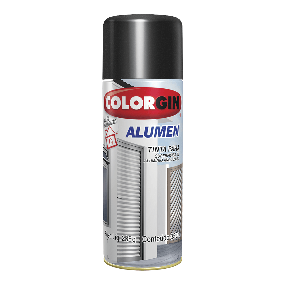 Tinta Spray Alumen Preto Fosco Colorgin - Cosama