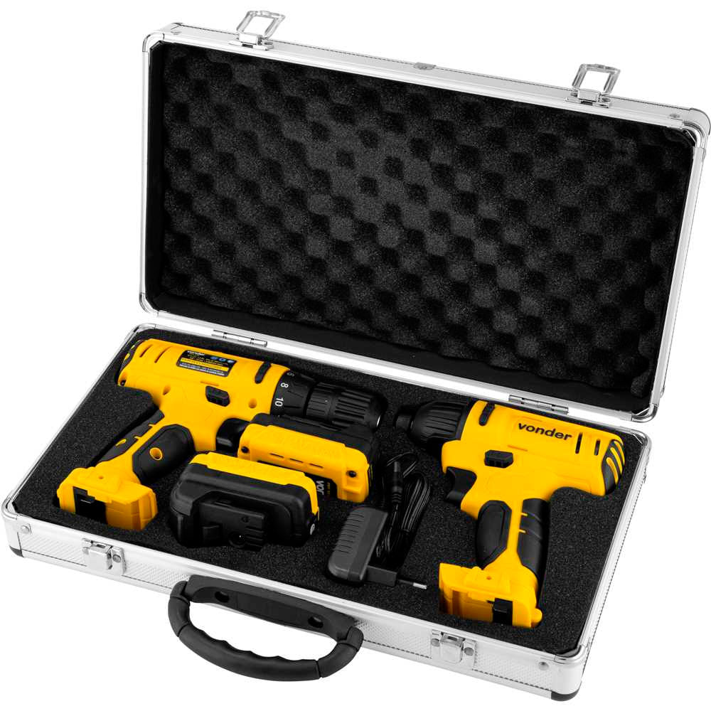 Conjunto Parafusadeira Furadeira Com Impacto 12V PFBV012 Vonder - Cosama